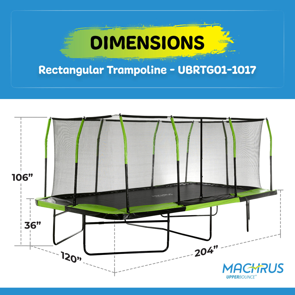 17-foot Rectangular Trampoline: Top Quality | Upper Bounce – Machrus USA