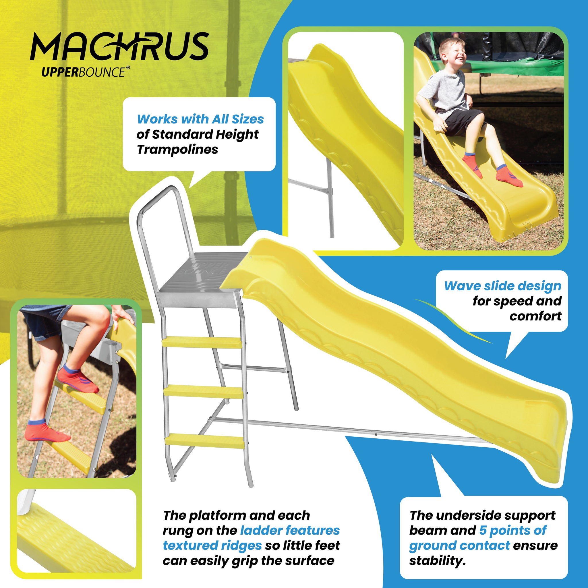 Trampoline With Slide: Top Line Durability | Upper Bounce – Machrus USA