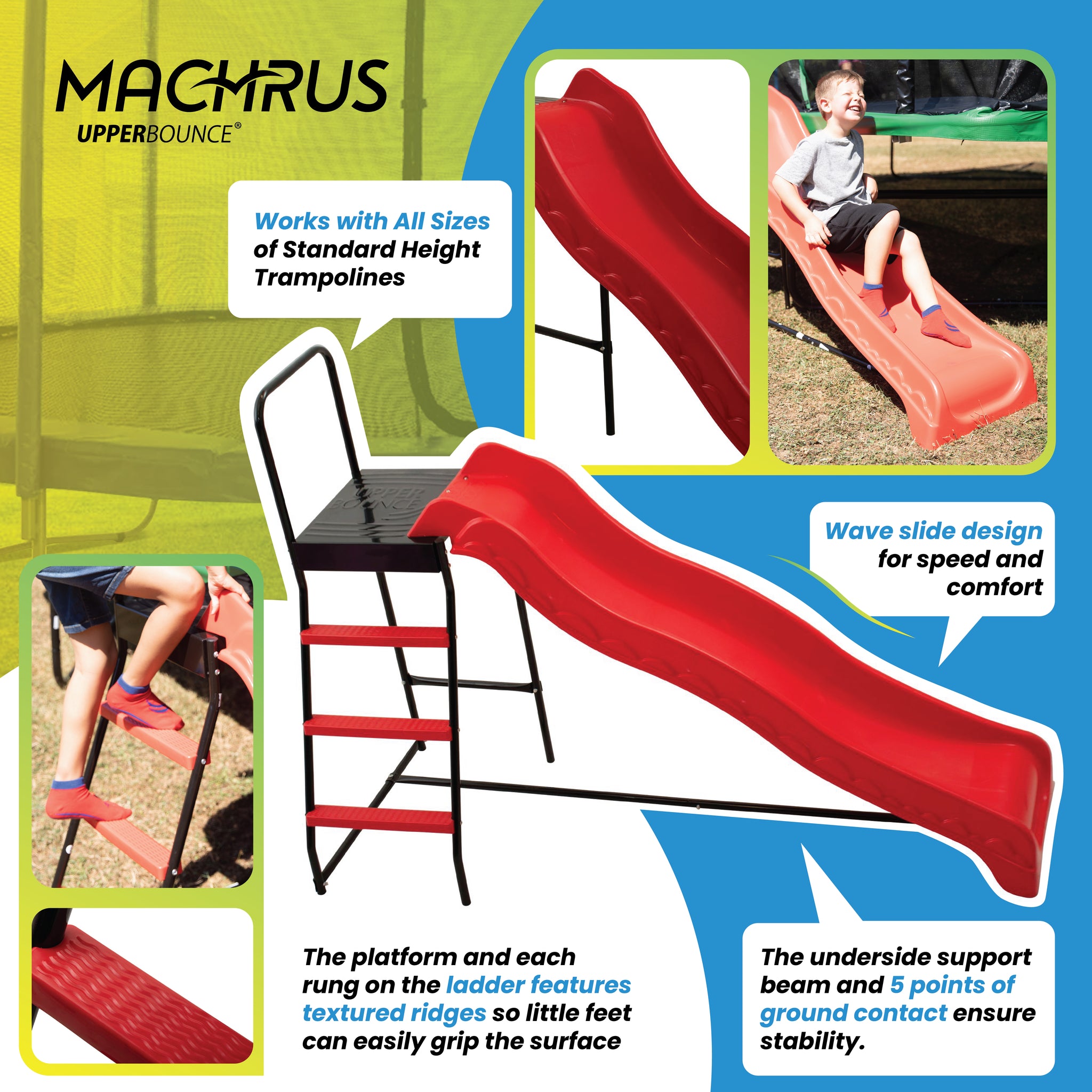 Trampoline With Slide: Top Line Durability | Upper Bounce – Machrus USA
