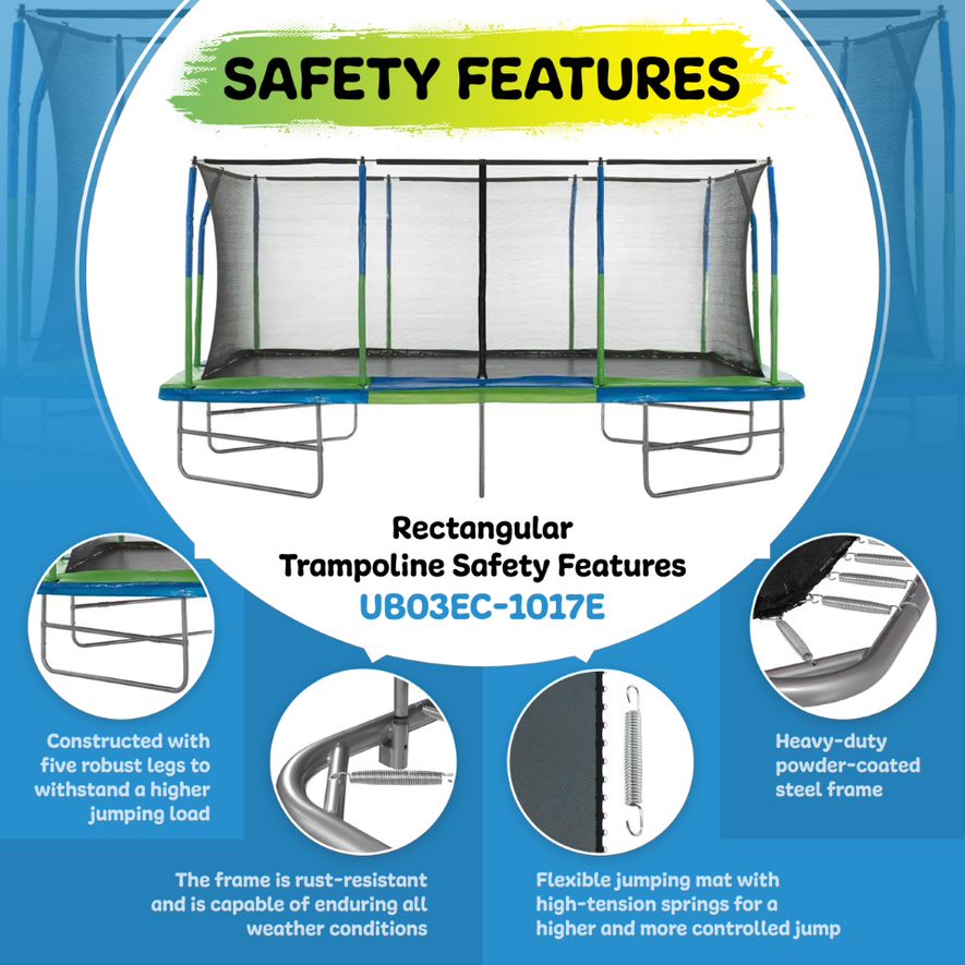 Machrus Upper Bounce - Mega 10' X 17' Gymnastics Style, Rectangular Tr ...
