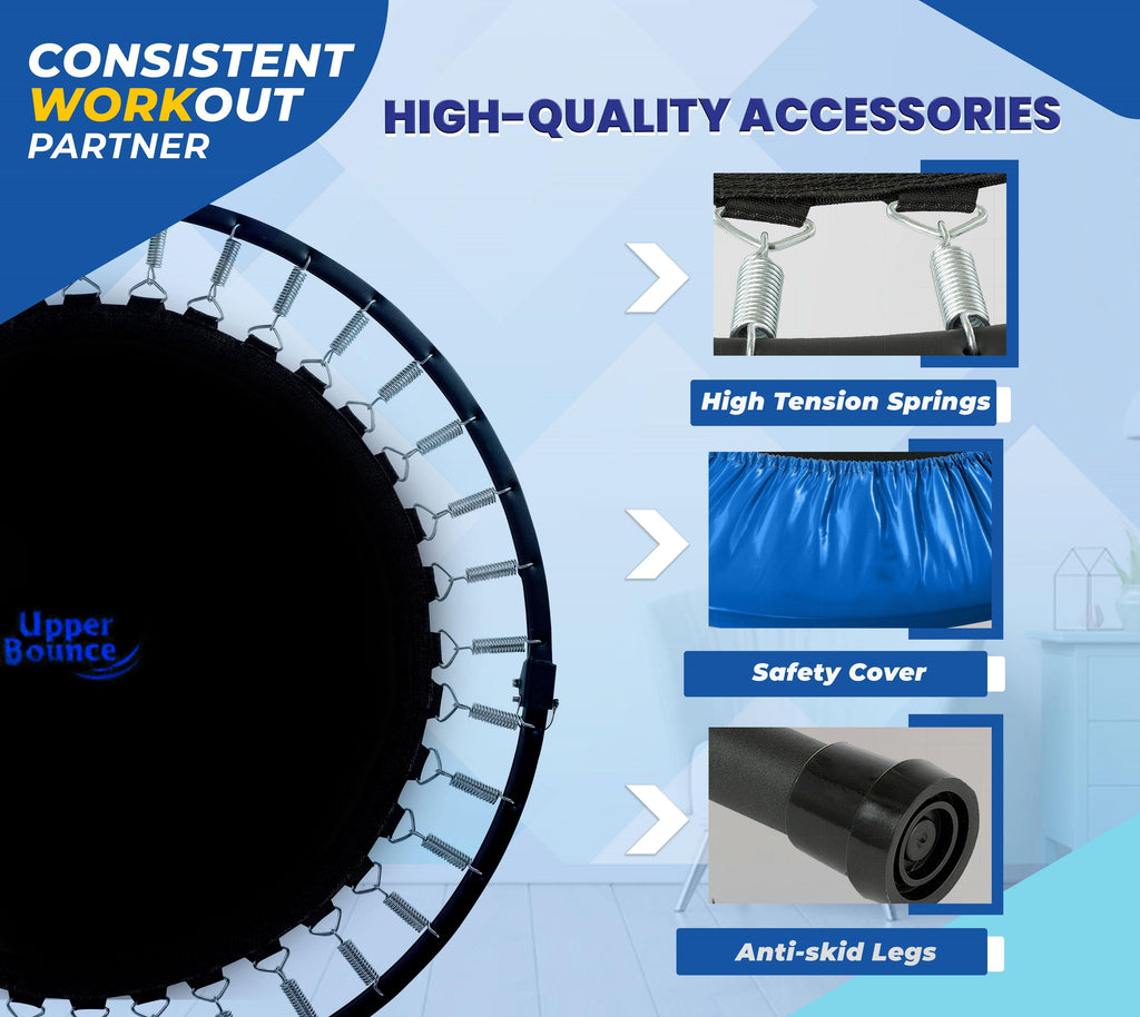 Machrus Upper Bounce Mini Trampoline for Adults & Kids - Rebounder Tra ...