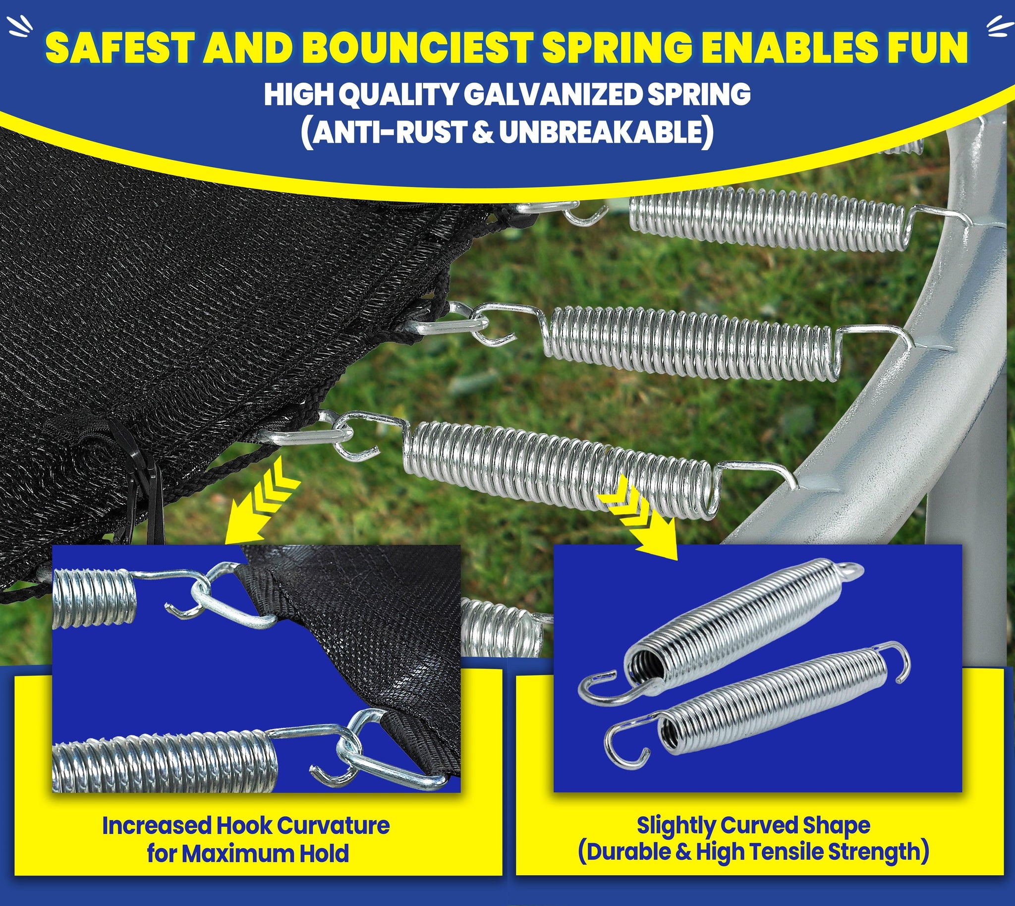 Machrus Upper Bounce 7.5 FT Round Trampoline Set with Safety Enclosure ...