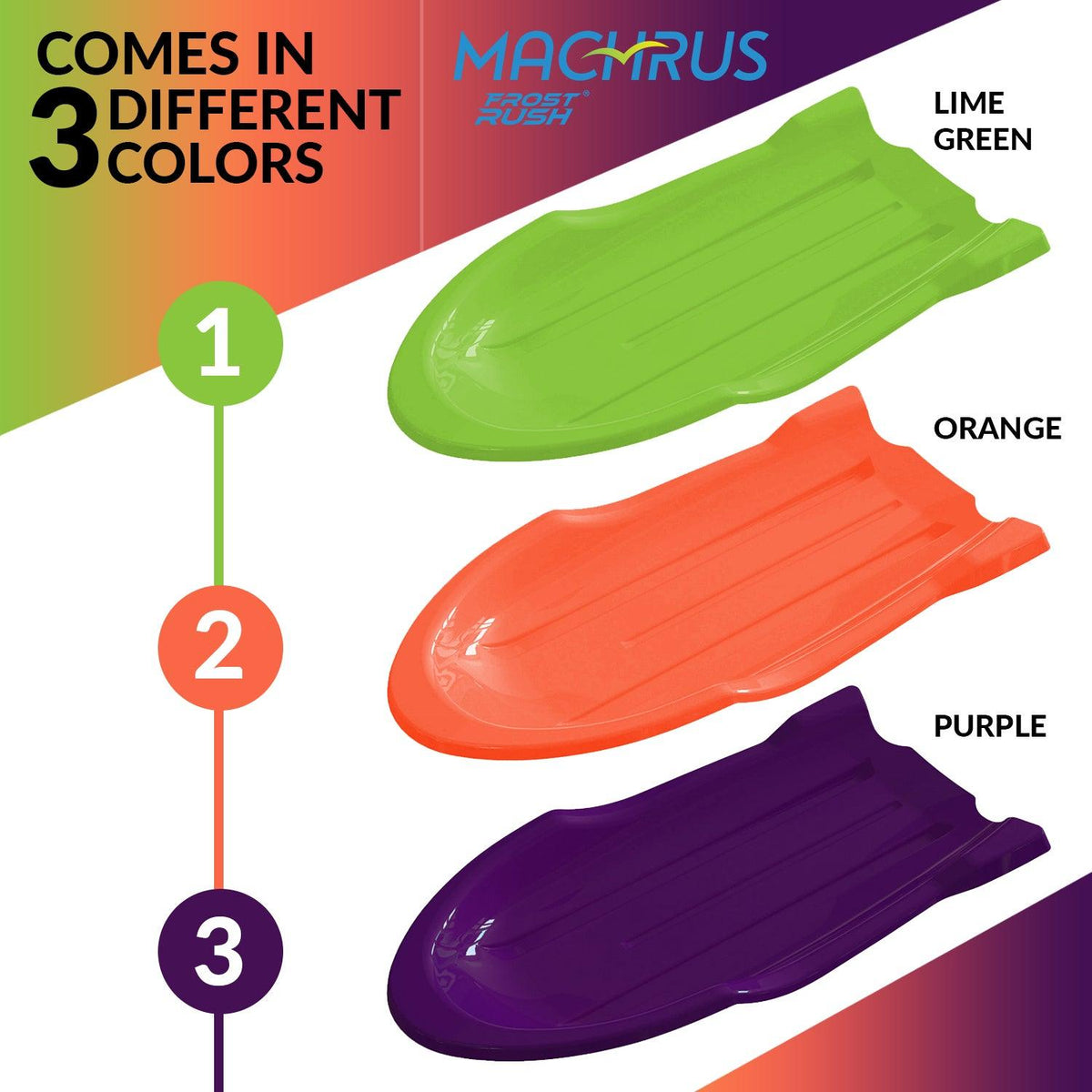 Machrus Frost Rush Snow Sled for Toddler, Kids, and Adults - Large Pla ...